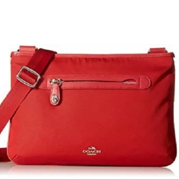 Coach | Bags | Coach Large Red Canvas Crossbody New | Poshmark